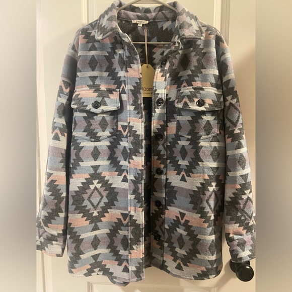 JODIFL | Jackets & Coats | Aztec Pastel Shacket | Poshmark